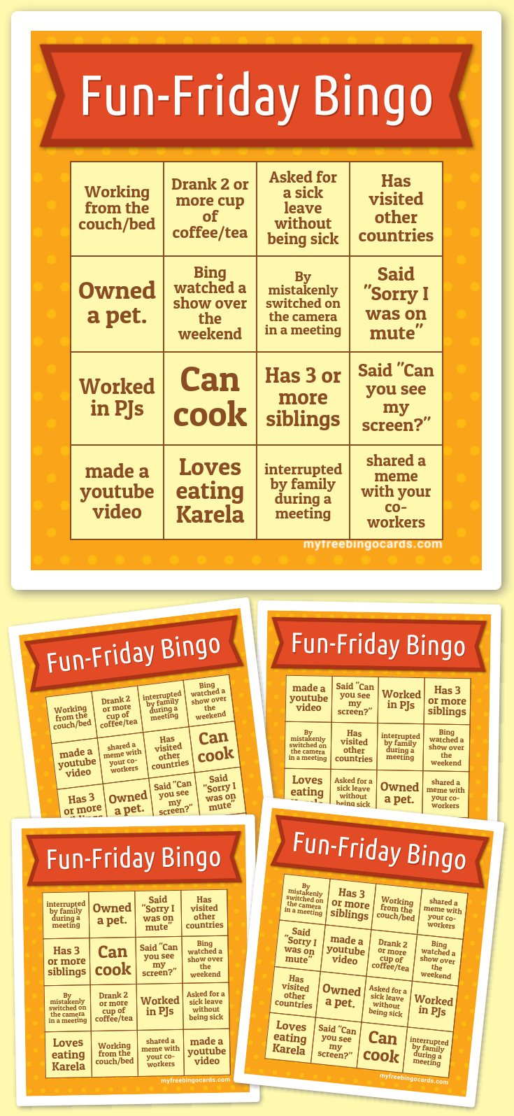 Virtual Fun-Friday Bingo