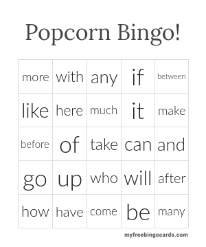 Popcorn Bingo!