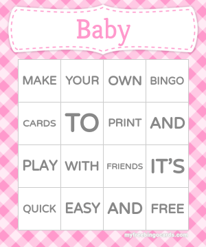 Print 100+ Baby Bingo Cards