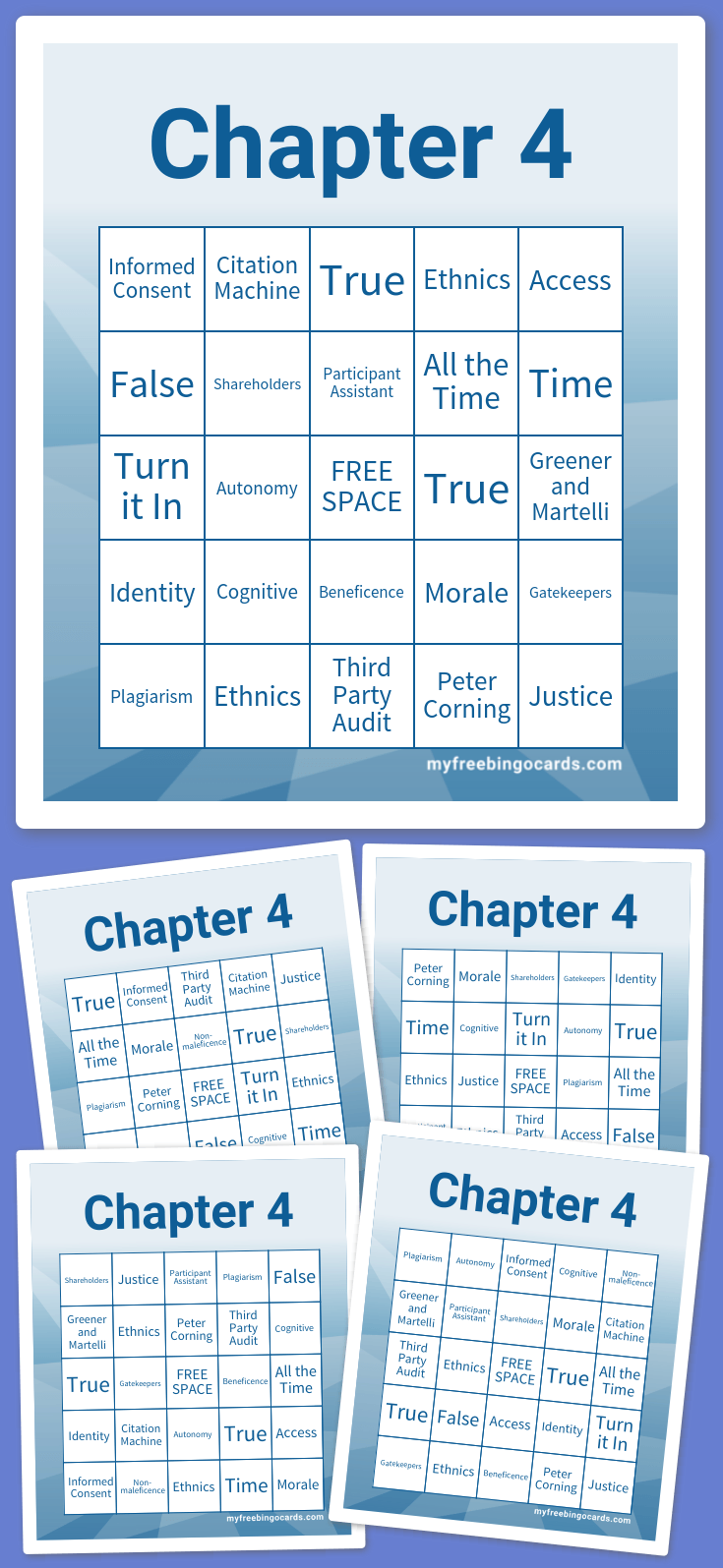 Virtual Chapter 4 Bingo