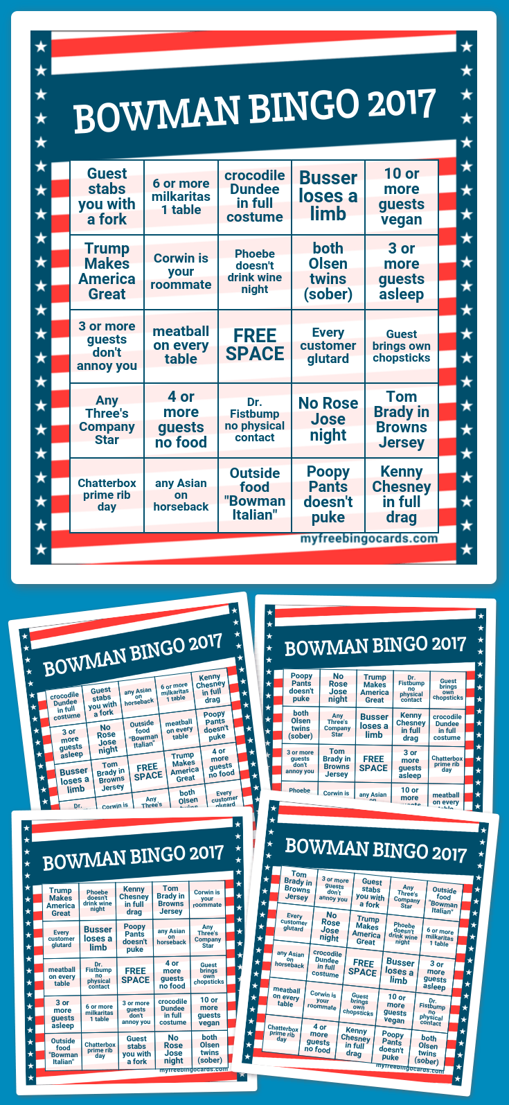 Virtual BOWMAN BINGO 2017
