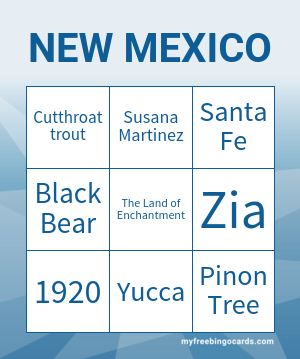 PRINT 100+ NEW MEXICO BINGO CARDS