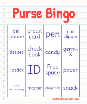 Print 100+ Purse Bingo Cards