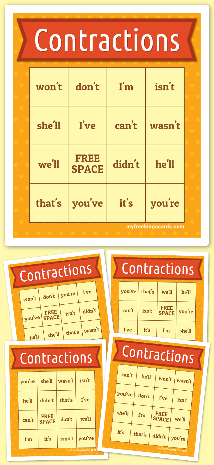 Virtual Contractions Bingo
