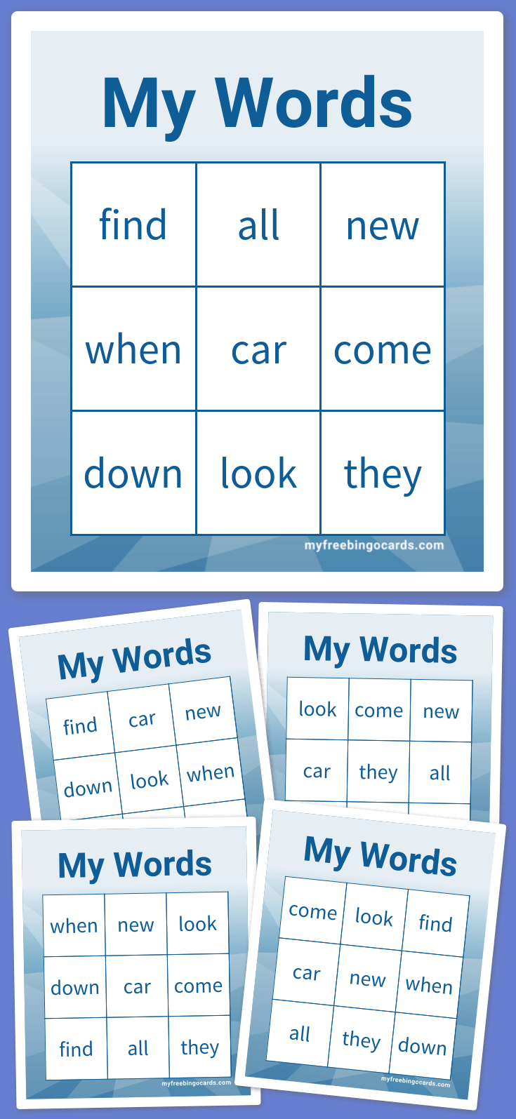 Virtual My Words Bingo