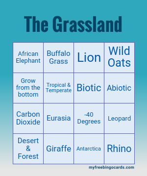 Print 100+ The Grassland Bingo Cards