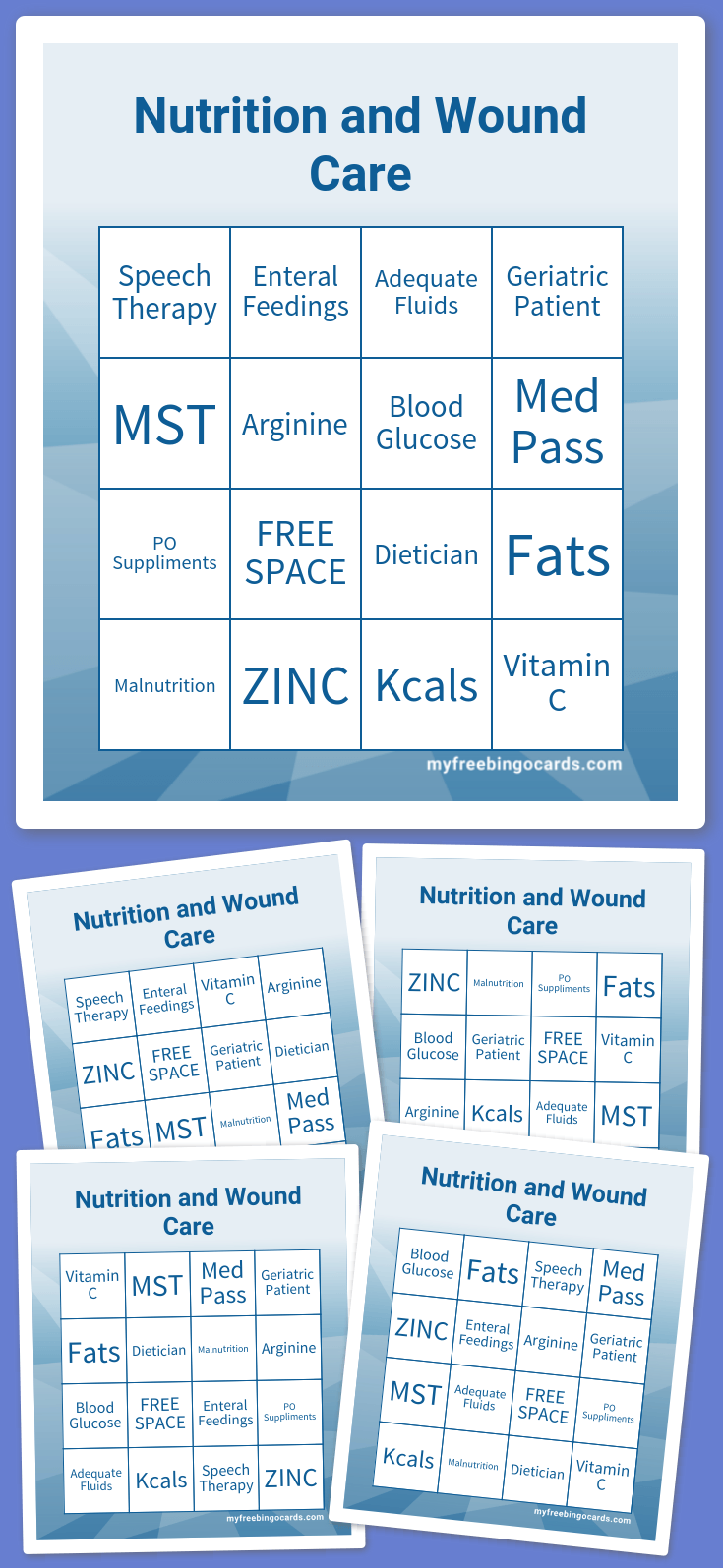 Virtual Nutrition and Wound Care Bingo