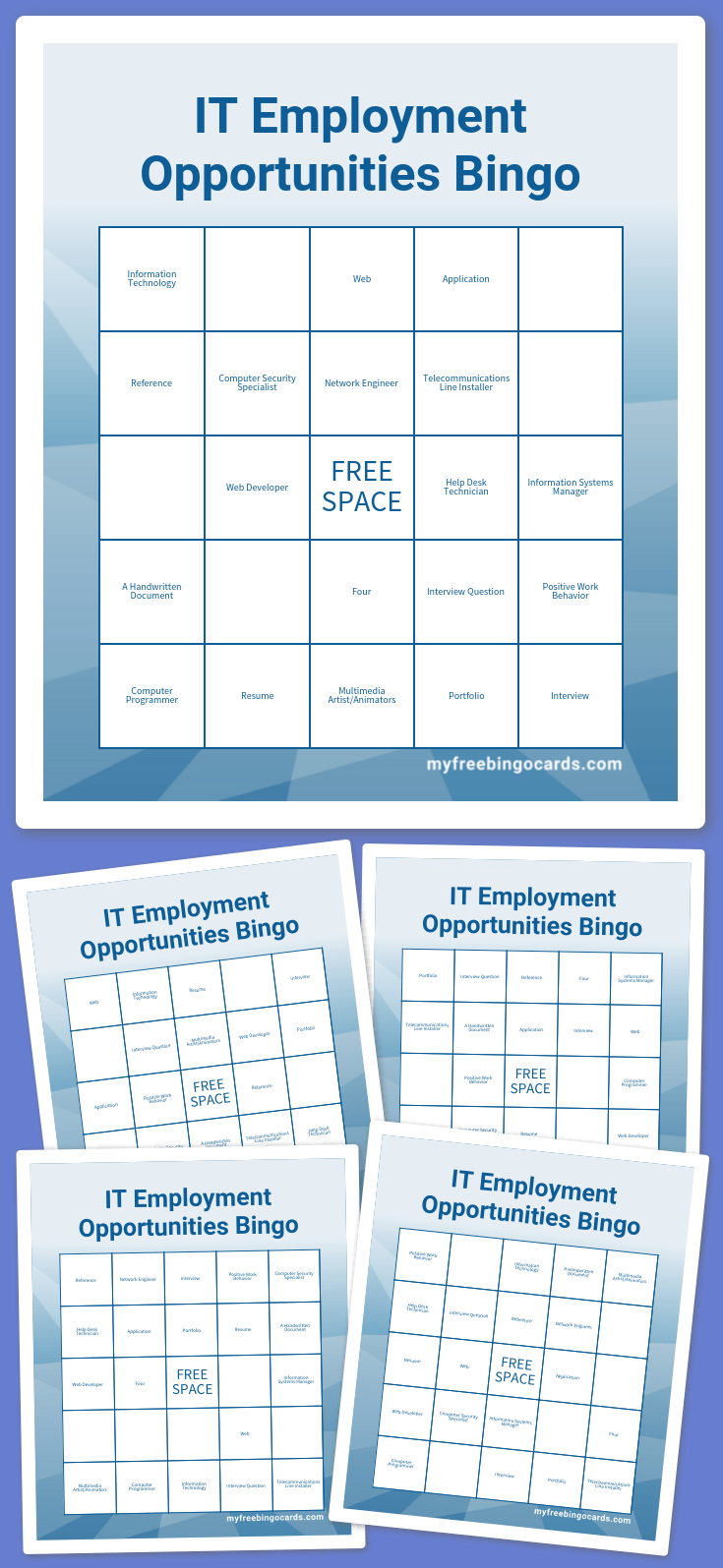 Virtual IT Employment Opportunities Bingo