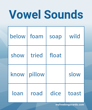Print 100+ Vowel Sounds Bingo Cards