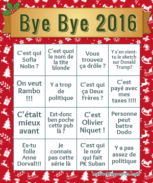 Print 100+ Bye Bye 2016 Bingo Cards