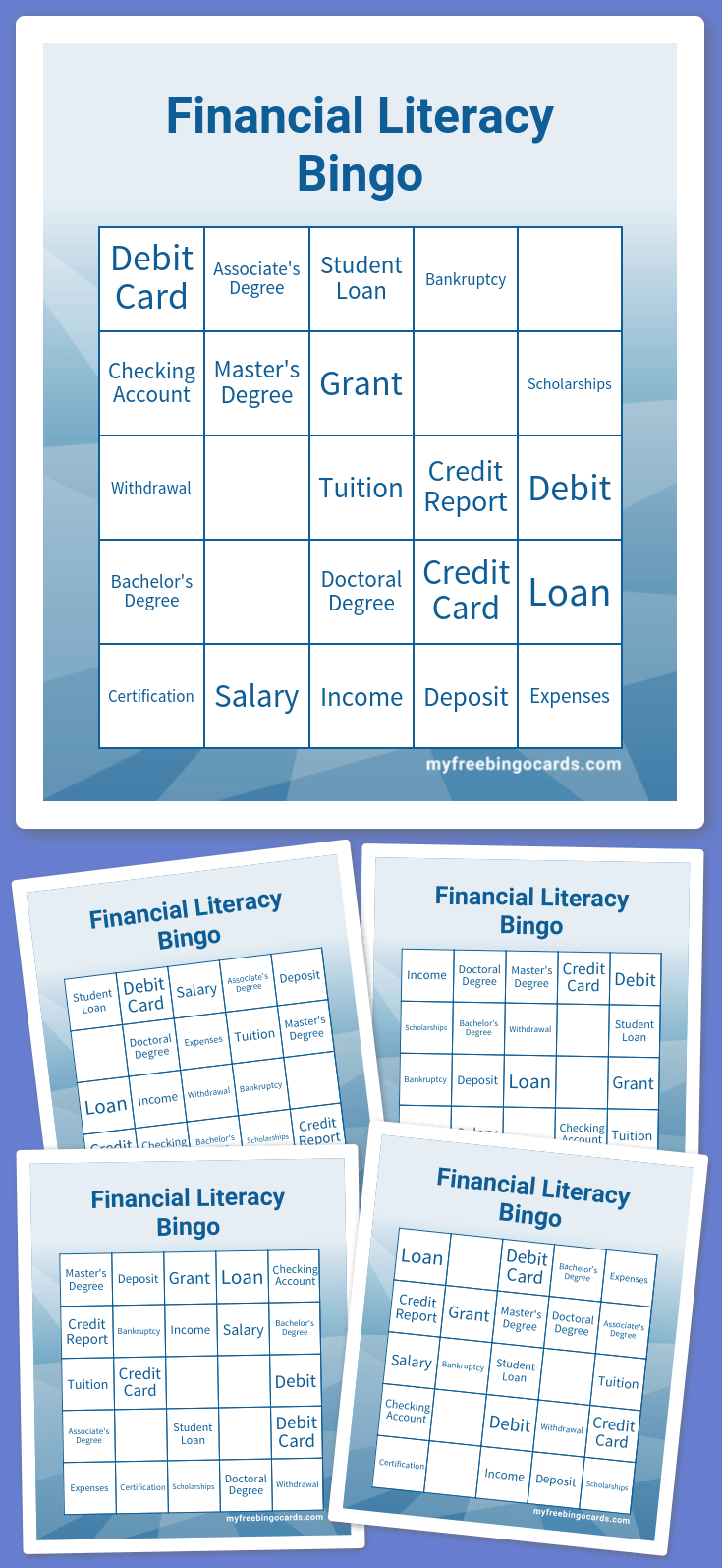 Virtual Financial Literacy Bingo