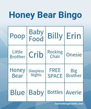Print 100+ Honey Bear Bingo Cards