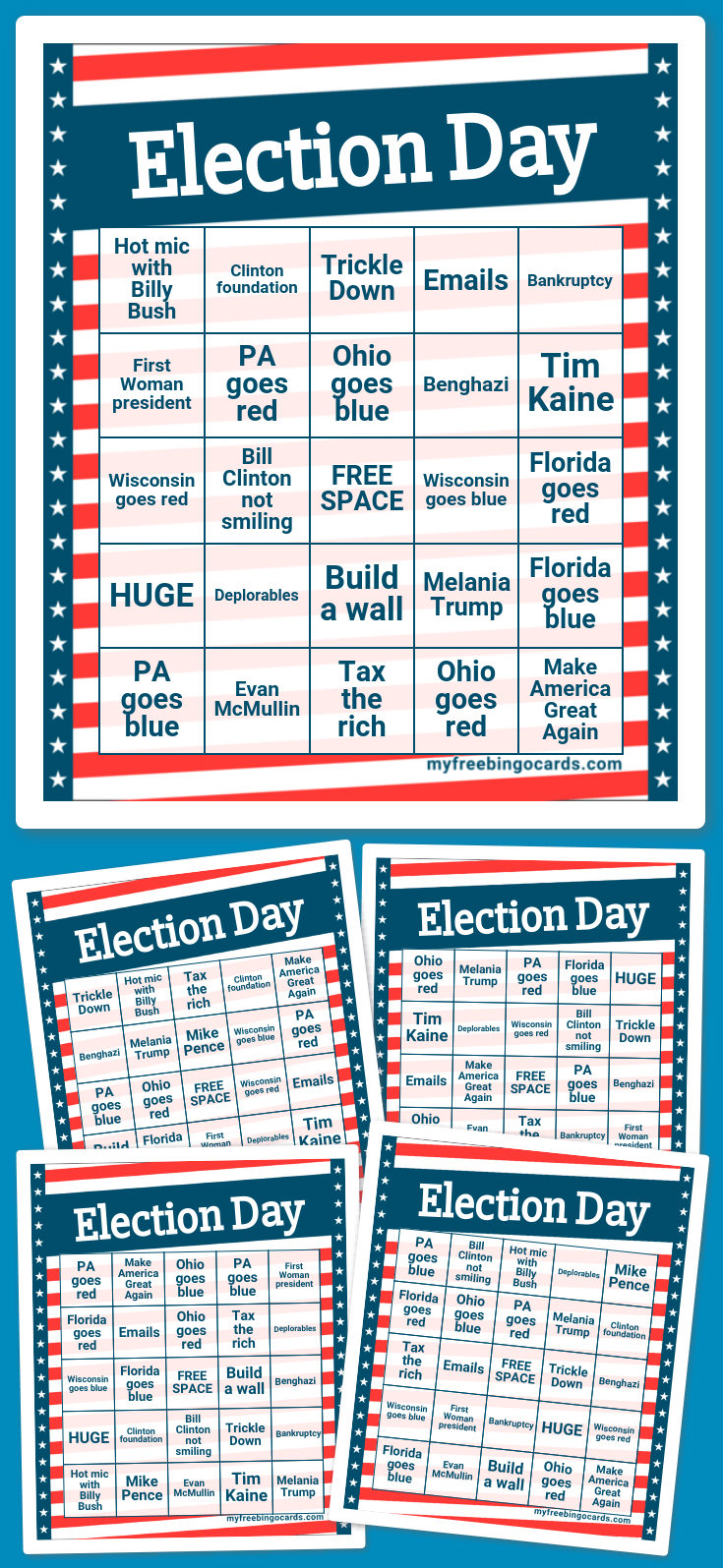 Virtual Election Day Bingo