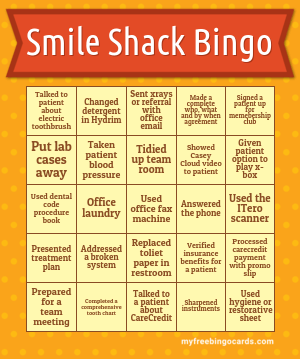 Smile Shack Bingo