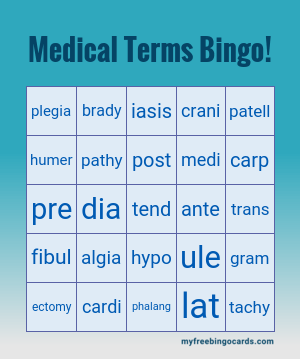 Medical Terms Bingo!