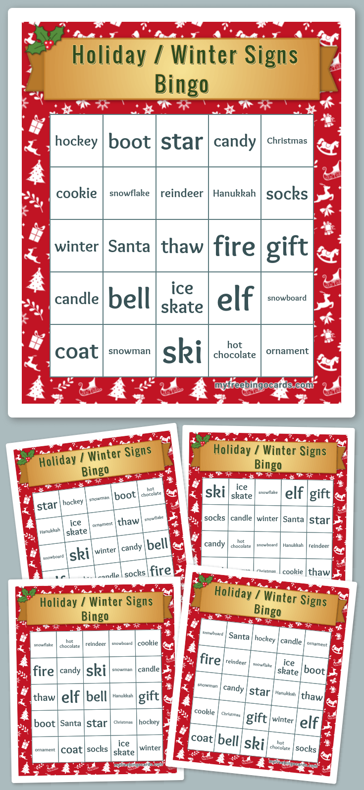 Virtual Holiday / Winter Signs Bingo