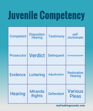 Juvenile Competency Bingo