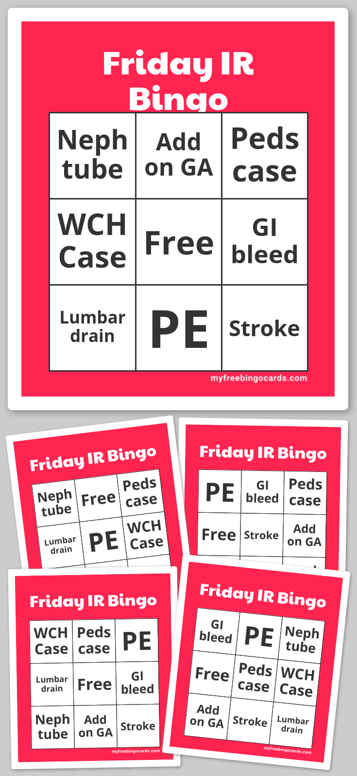 Virtual Friday IR Bingo