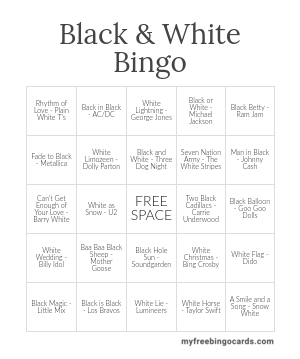Black & White Bingo