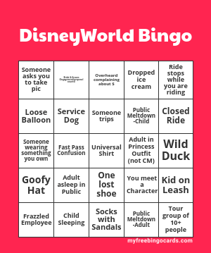 DisneyWorld Bingo