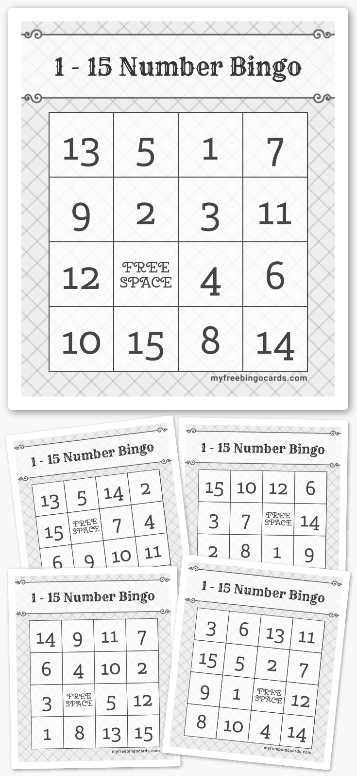 Virtual 1 - 15 Number Bingo