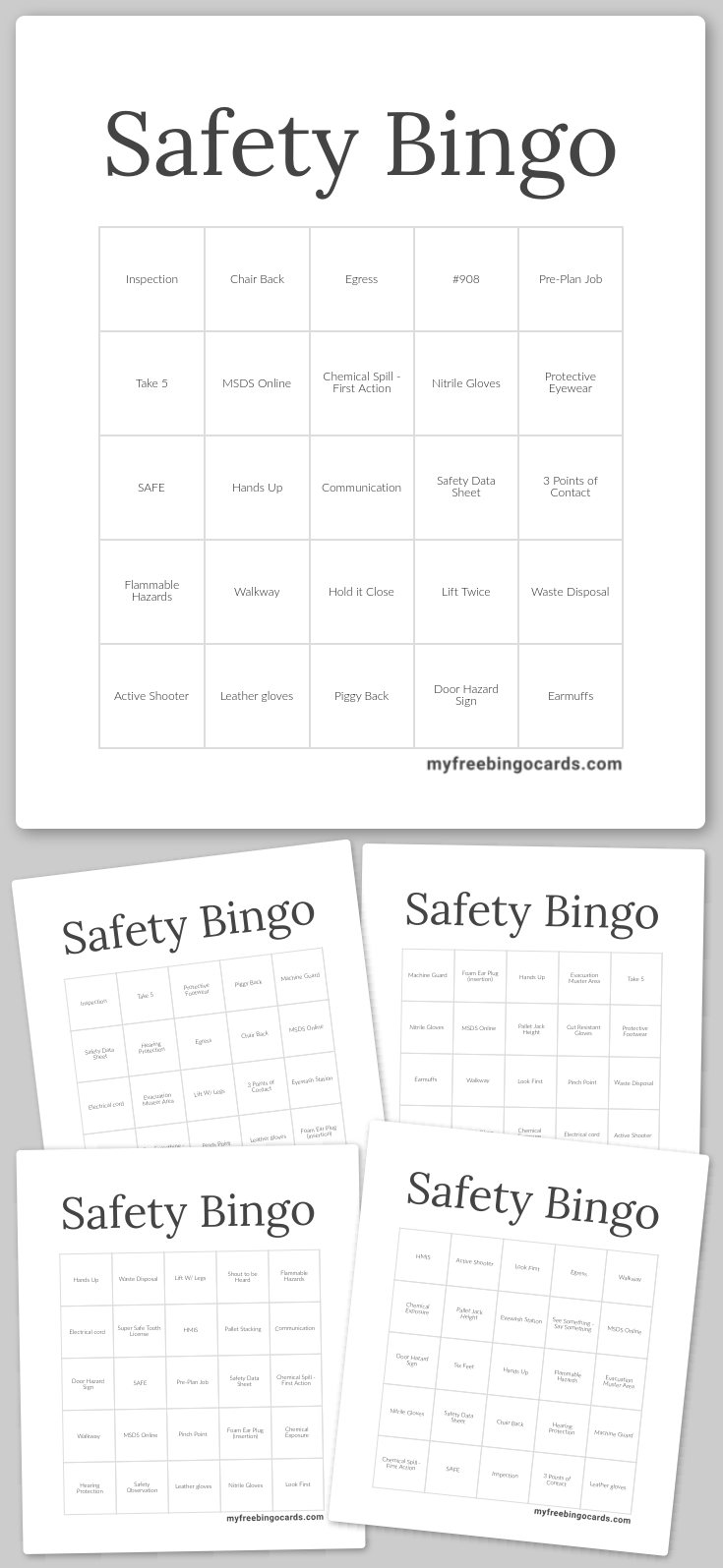 Virtual Safety Bingo