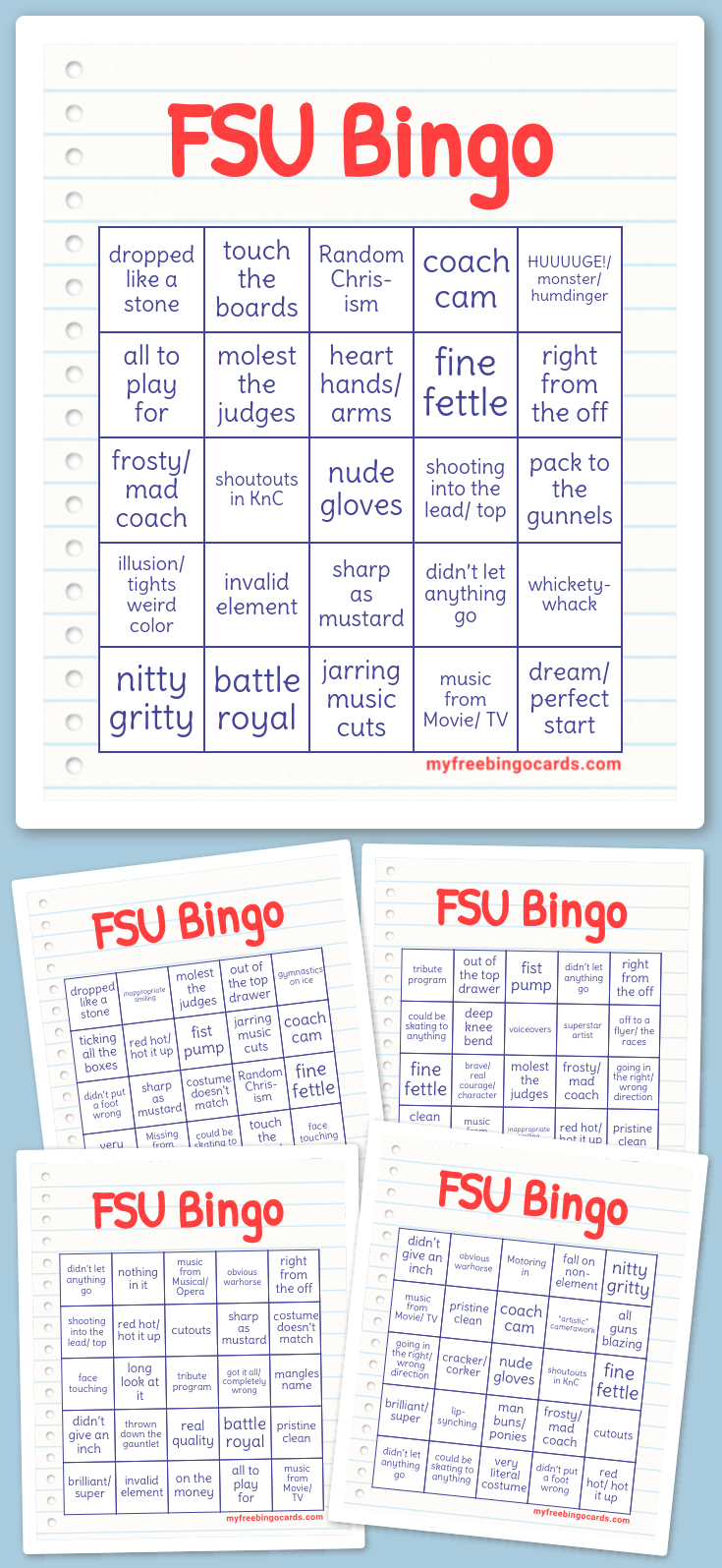 Virtual FSU Bingo