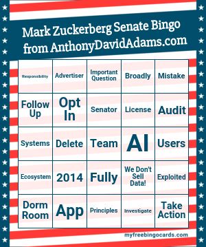 Print 100+ Mark Zuckerberg Senate Bingo fro… Cards
