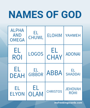 NAMES OF GOD BINGO