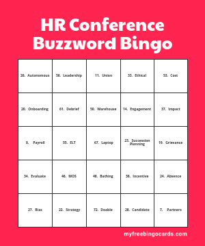 HR Conference Buzzword Bingo