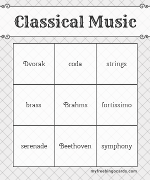 Classical Music Bingo