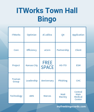 Print 100+ ITWorks Town Hall Bingo Cards