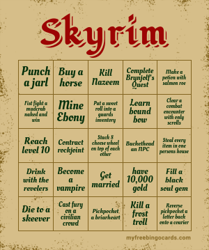 Skyrim Bingo