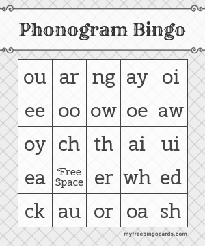 Phonogram Bingo