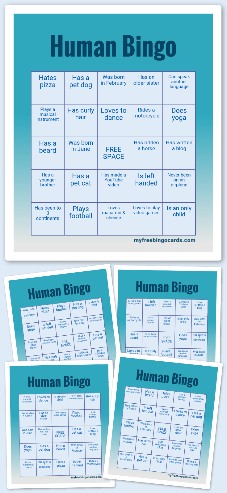 Virtual Human Bingo