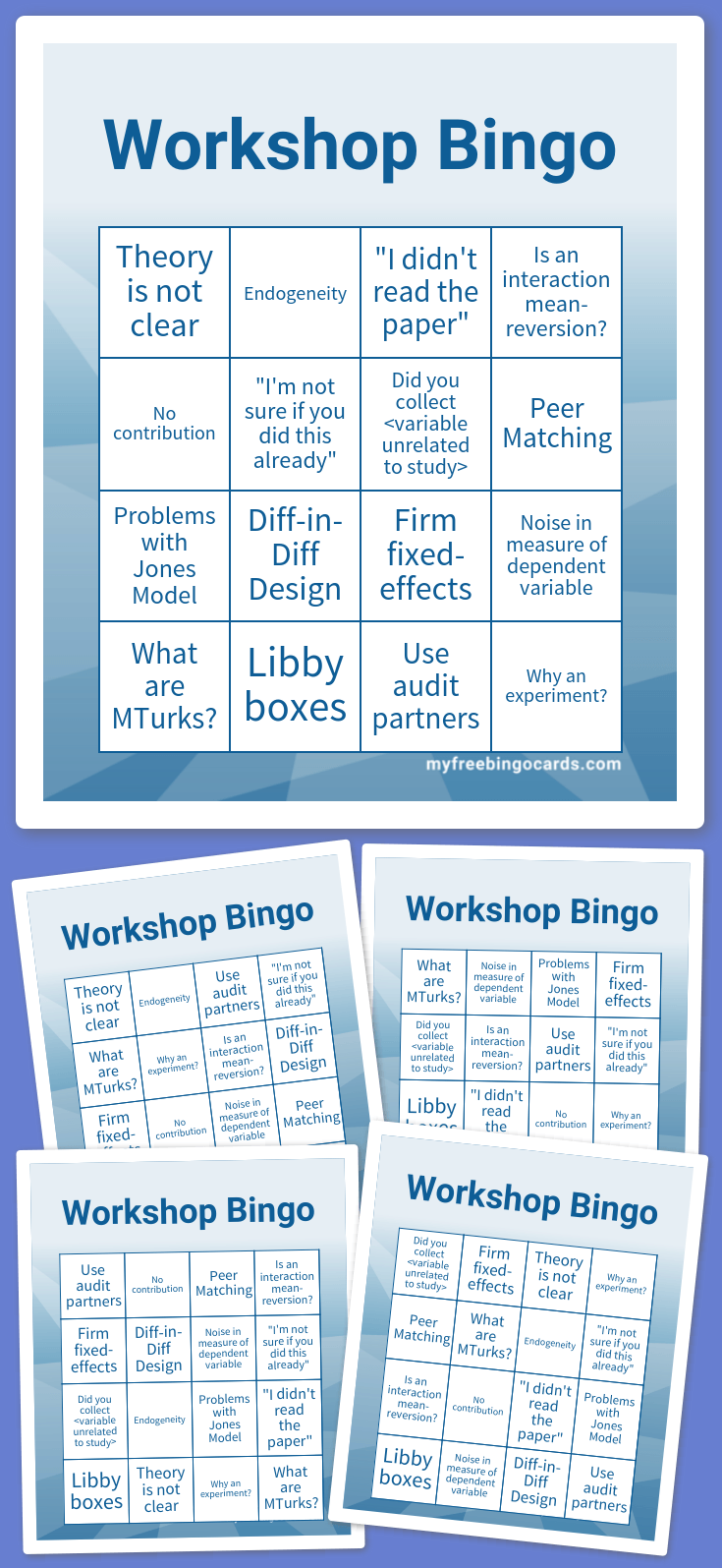 Virtual Workshop Bingo