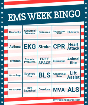PRINT 100+ EMS WEEK BINGO CARDS