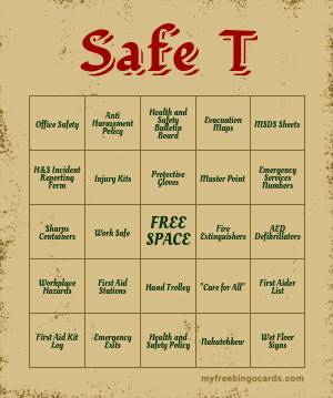 Safe T Bingo