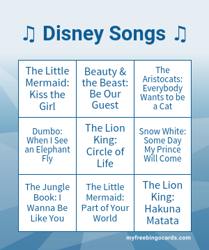 Disney Songs ♫ Bingo