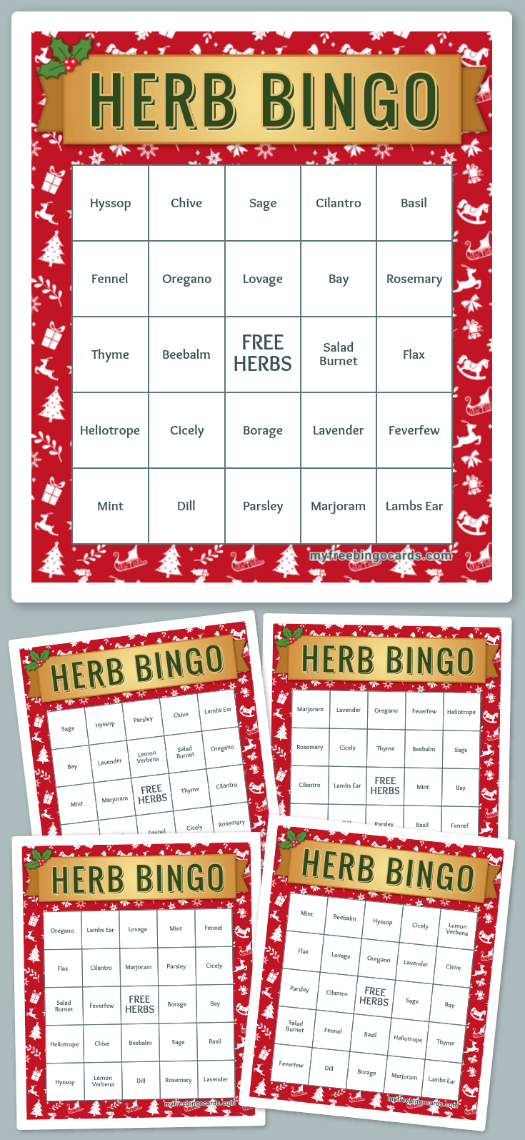 Virtual HERB BINGO