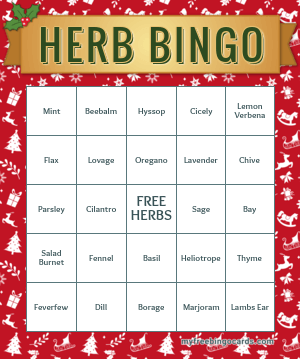 PRINT 100+ HERB BINGO CARDS