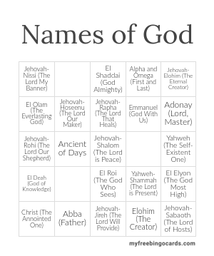 Names of God Bingo