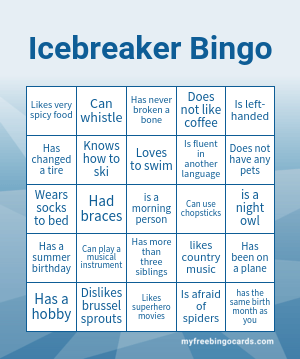 Icebreaker Bingo