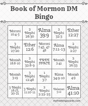 Book of Mormon DM Bingo