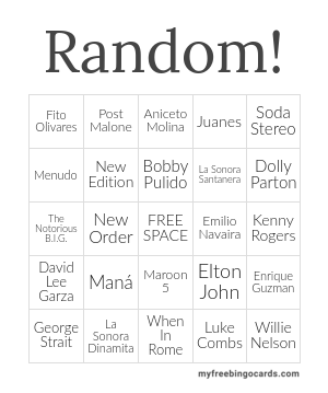 Random! Bingo