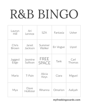 R&B BINGO