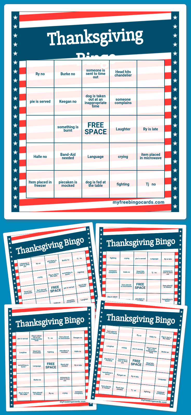 Virtual Thanksgiving Bingo