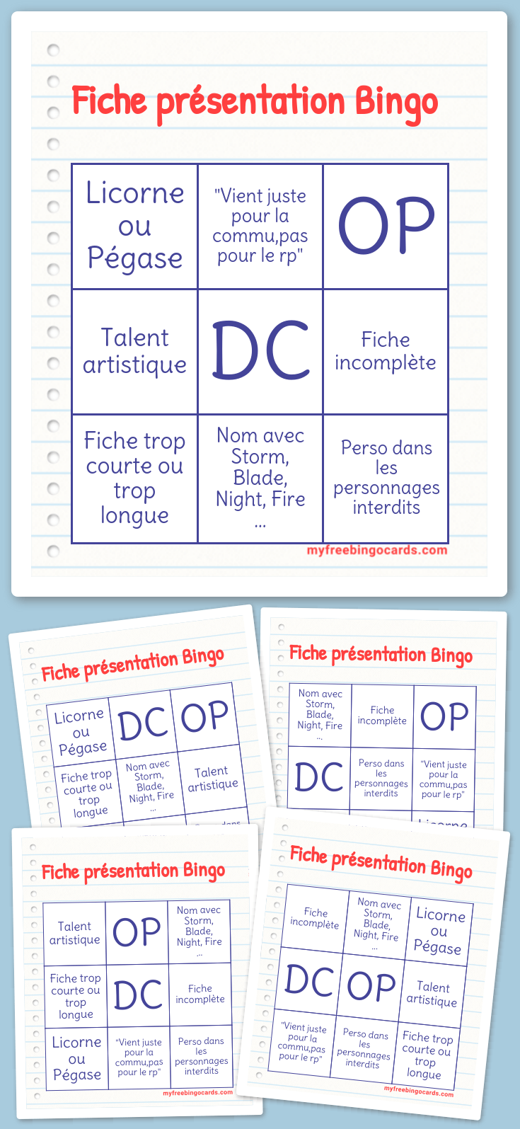 Virtual Fiche présentation Bingo