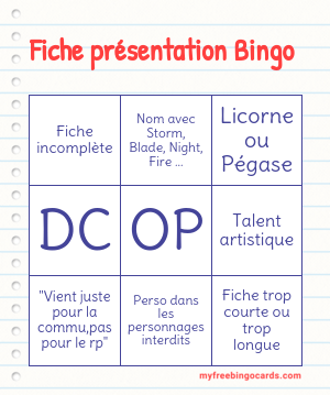 Print 100+ Fiche présentation Bingo Cards