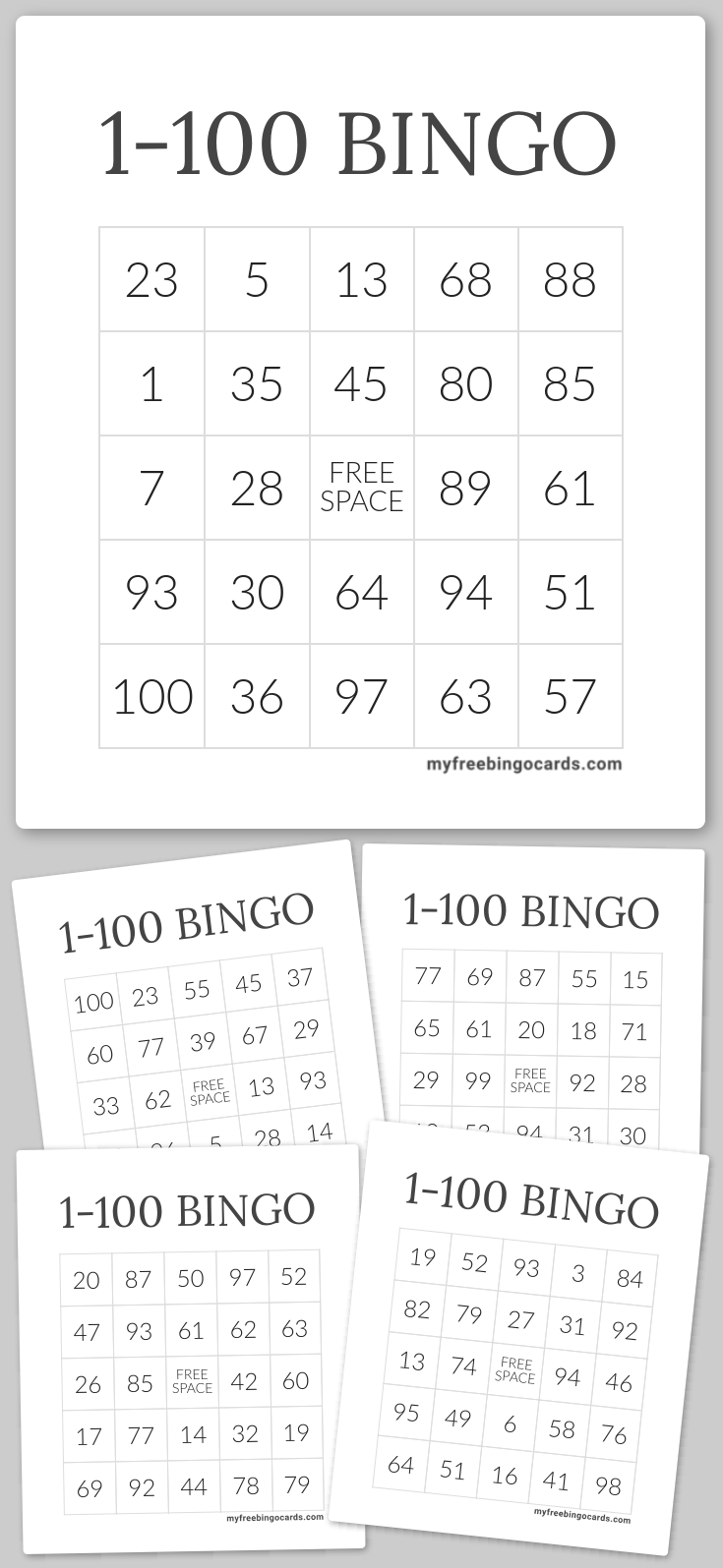 Virtual 1-100 BINGO